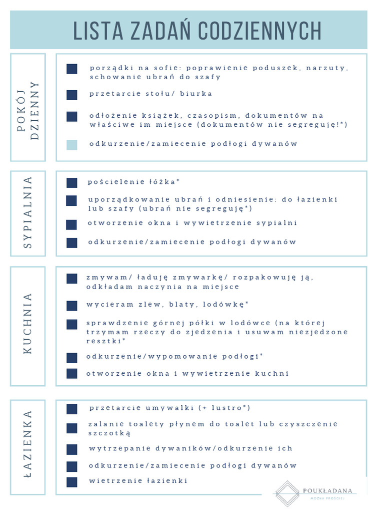 Harmonogram Sprzatania Poukladana | PDF