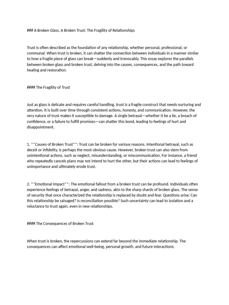 A Broken Glass | PDF | Forgiveness | Psychology