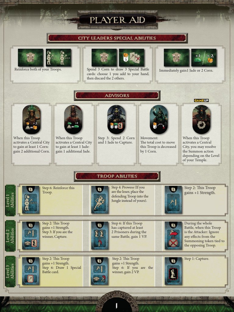 Yucatan - Player Aid en Final Version | PDF | Board Games | Card Games