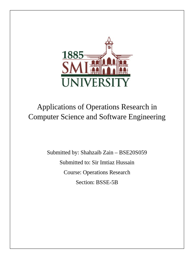 Operations Research in Software Engineering | PDF | Mathematical ...