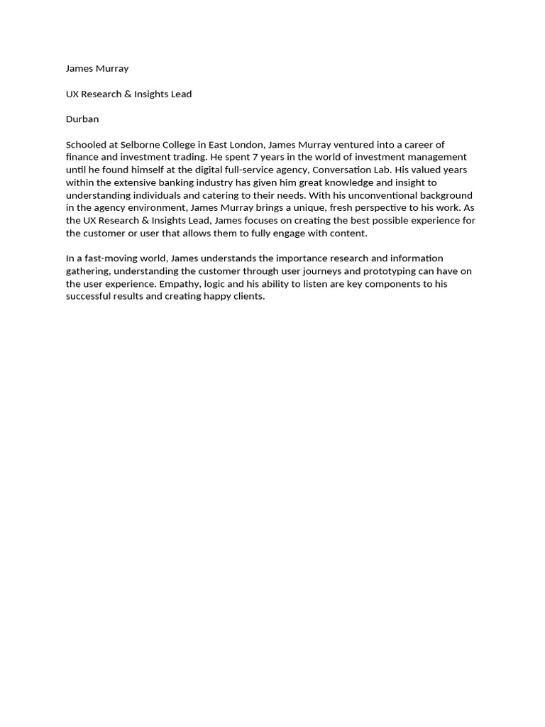 Senior Profile - Conversation Lab | PDF