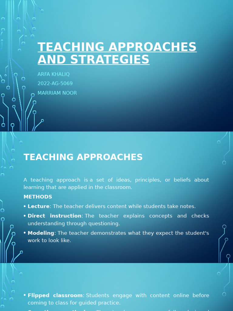 Teaching Approaches and Strategies Overview | PDF | Career & Growth ...