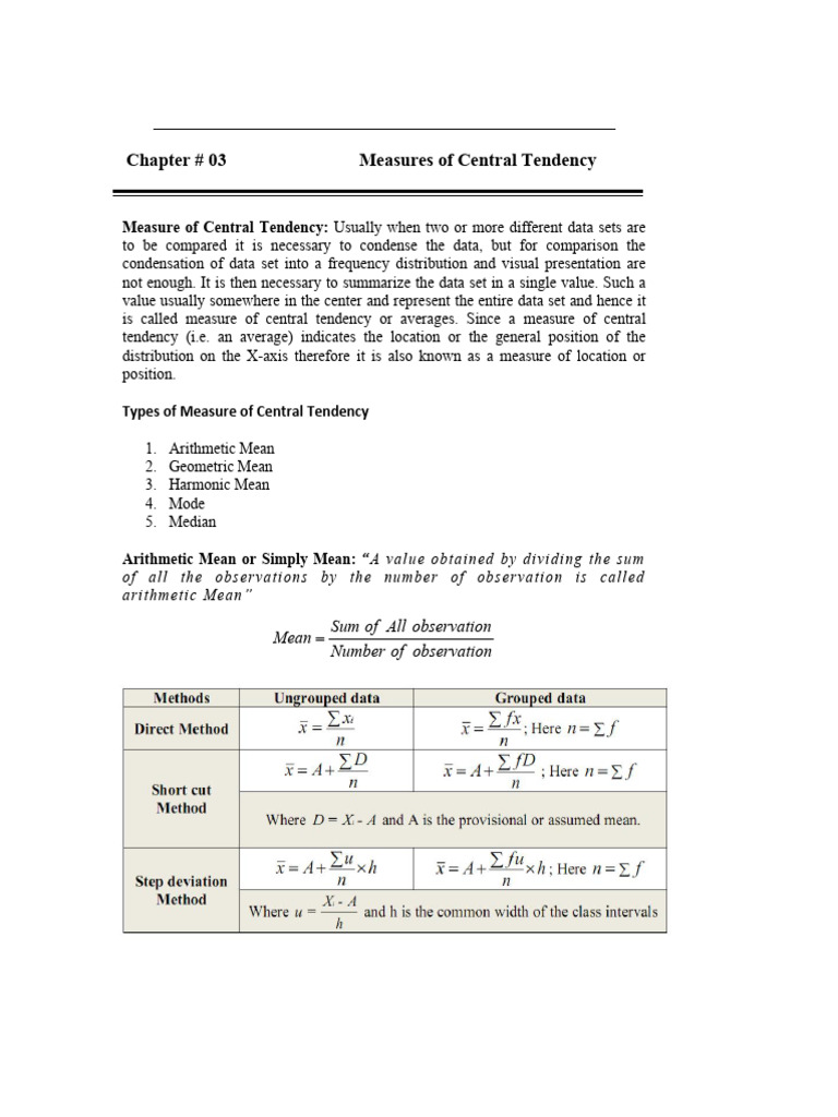 Chapter 3 (Business Statistics 1 BA 1315) | PDF | Mean | Mode (Statistics)