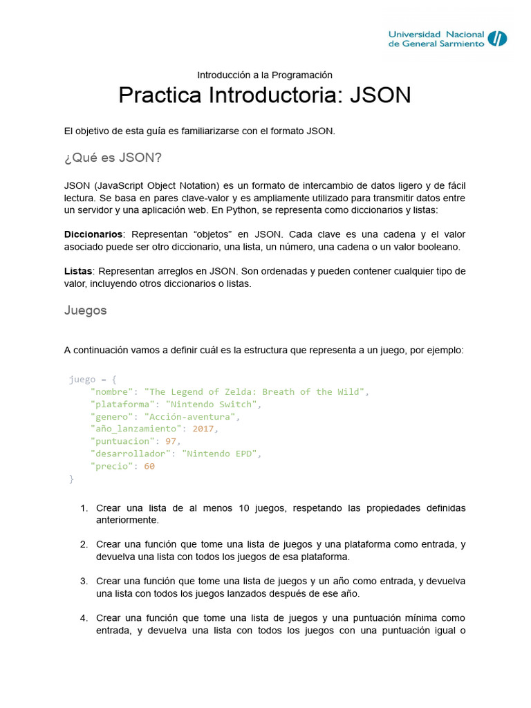 Practica Introduccion A JSON | PDF | Json | Informática