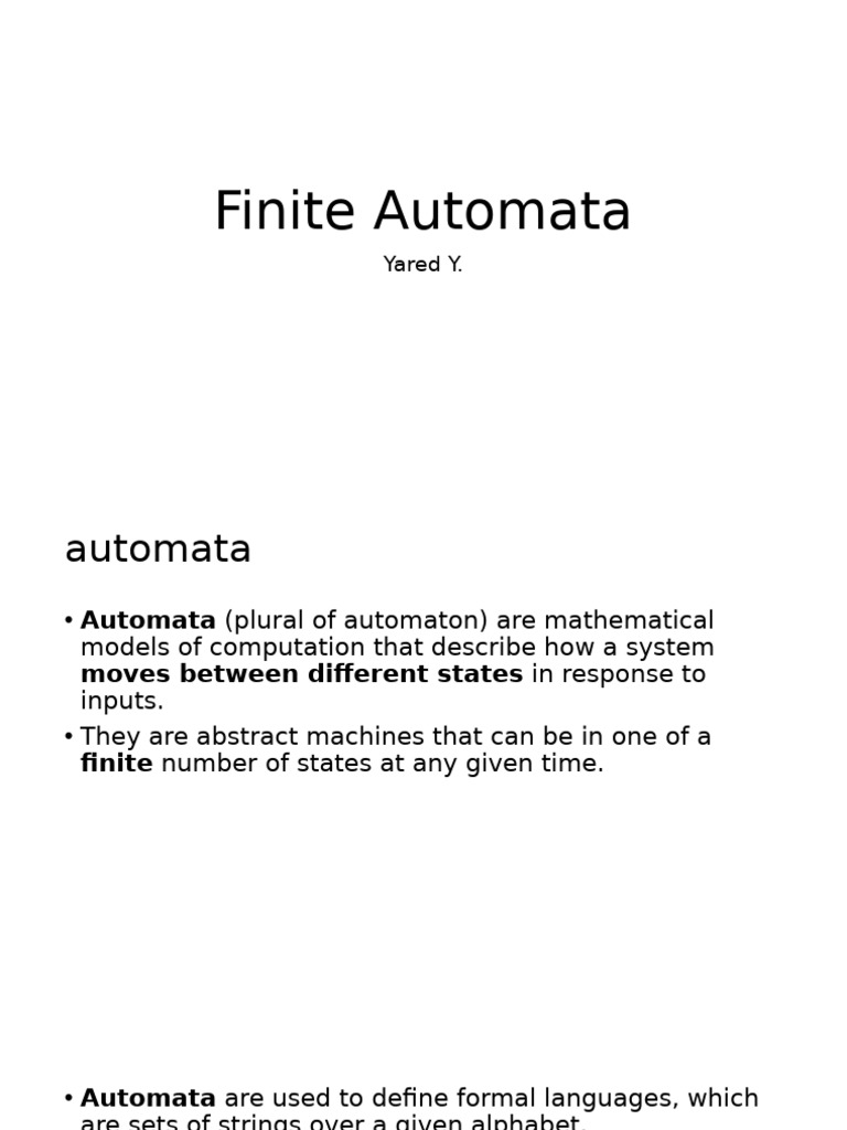 Day 4 Finite Automata Pdf Automata Theory Theoretical Computer Science