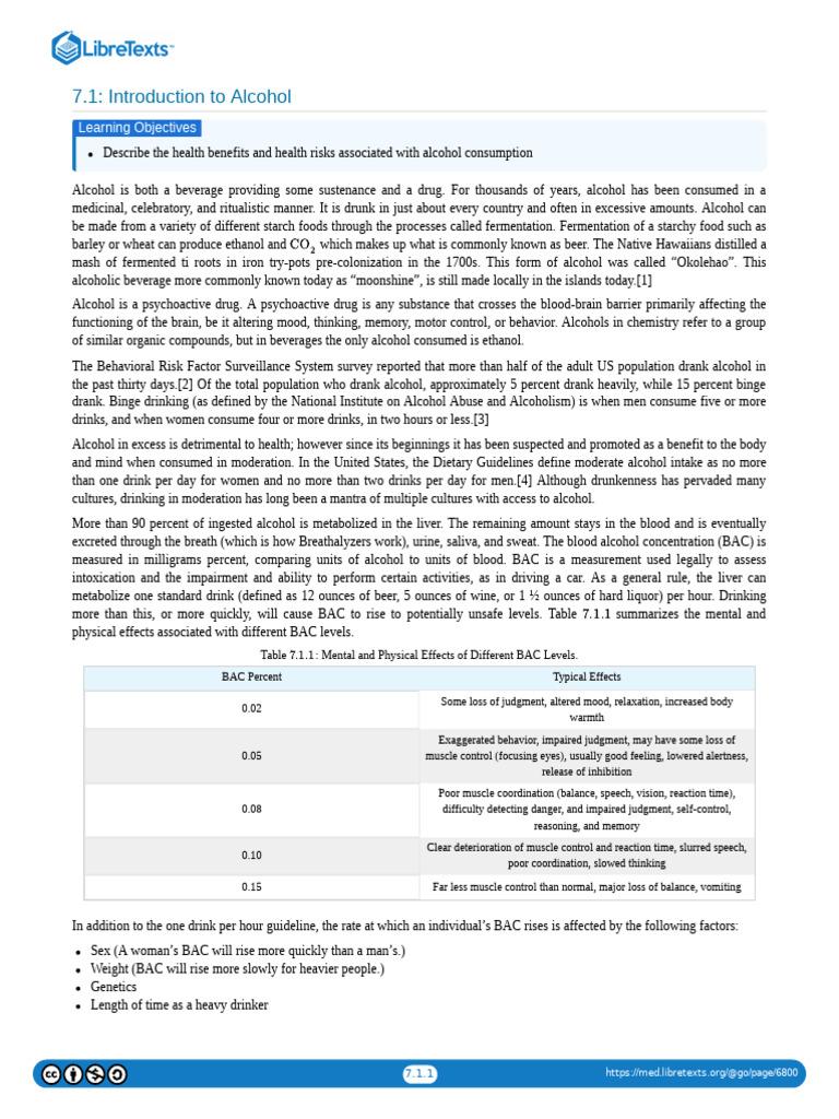 Alcohol: Health Benefits and Risks | PDF | Alcoholic Beverages | Alcoholism