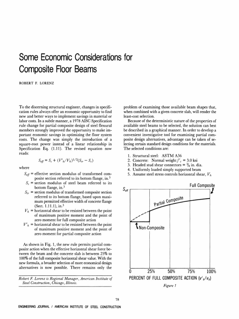 Economic Consideration For Composite Floor Beams | PDF | Beam ...