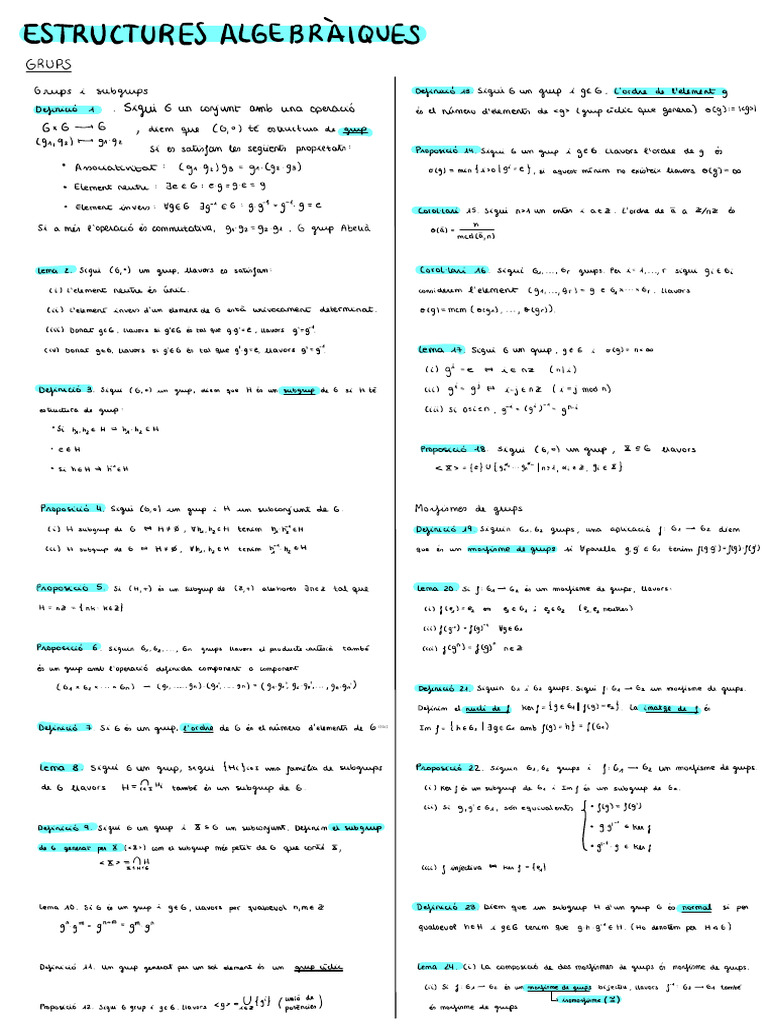 Estructures Algebràiques | PDF