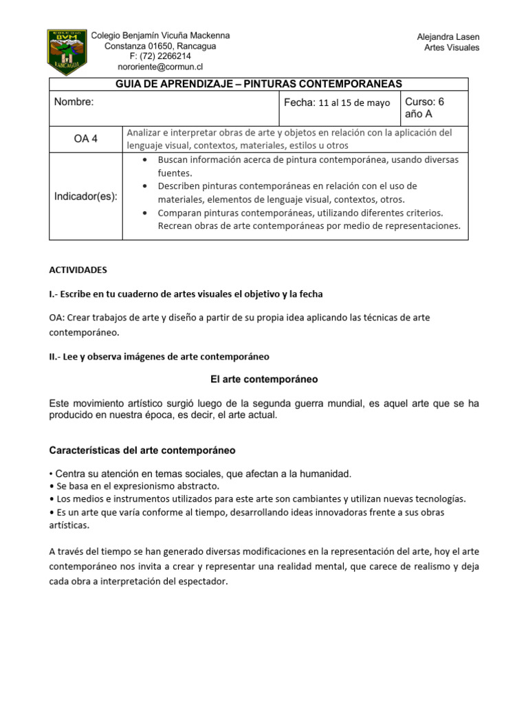 O 6 Arte Guia s7 | PDF | Pinturas | Arte abstracto