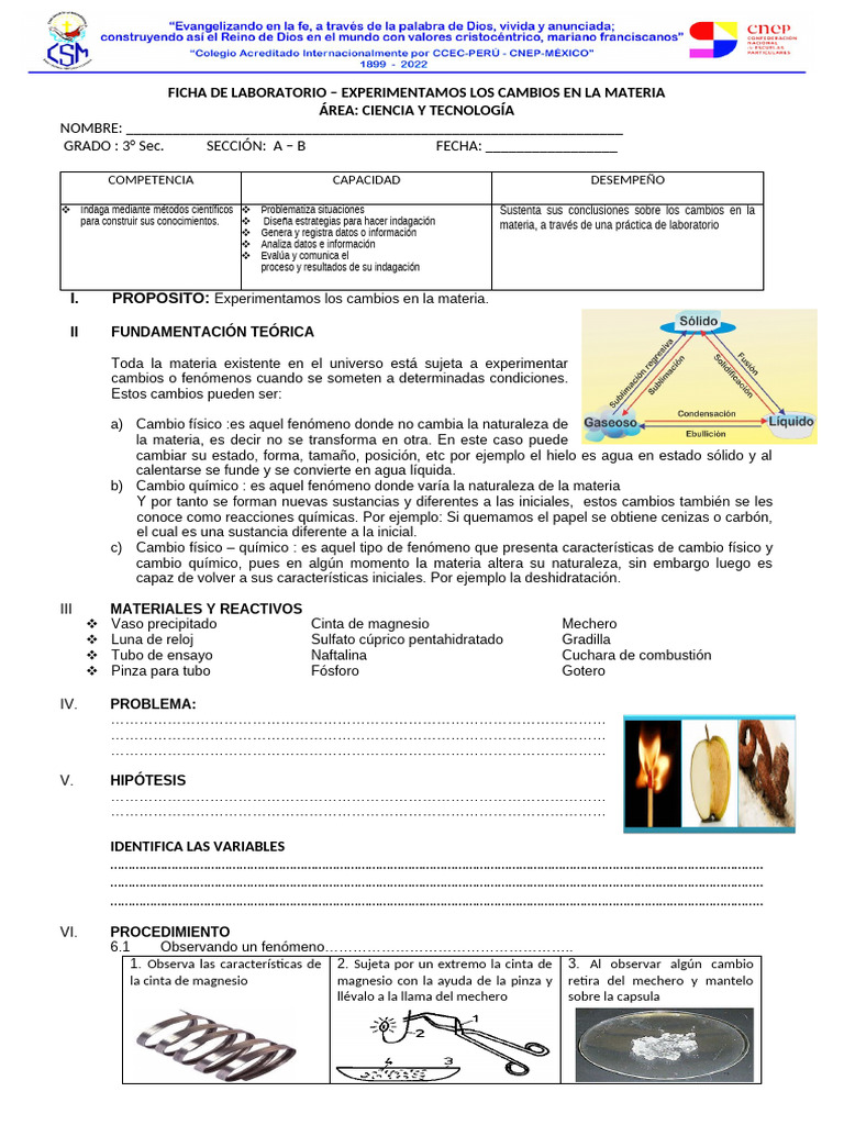 Cambios Físicos y Químicos | PDF | Importar | Químico