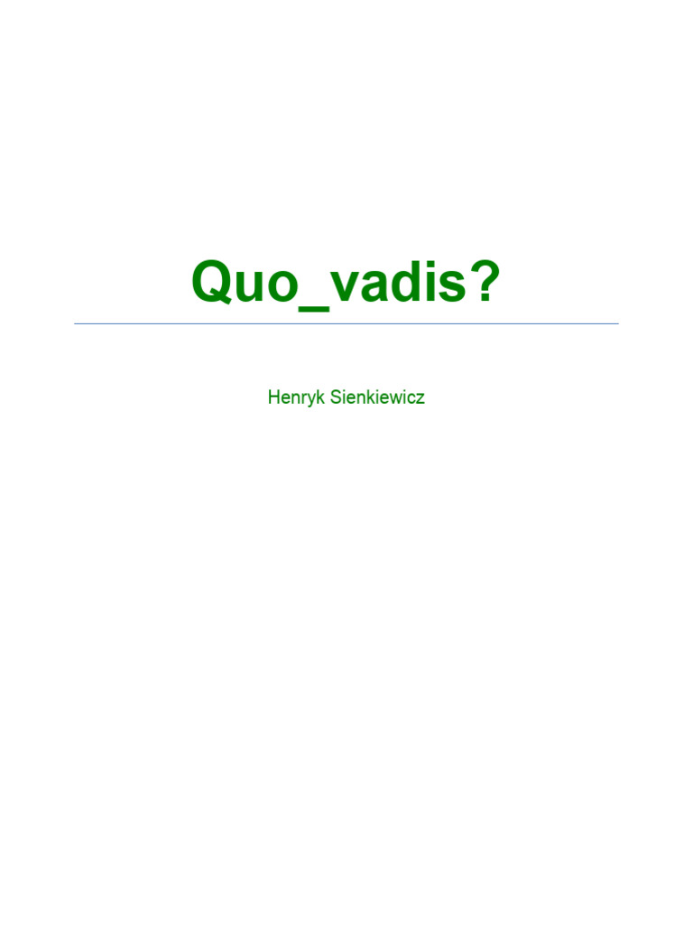 Quo Vadis | PDF