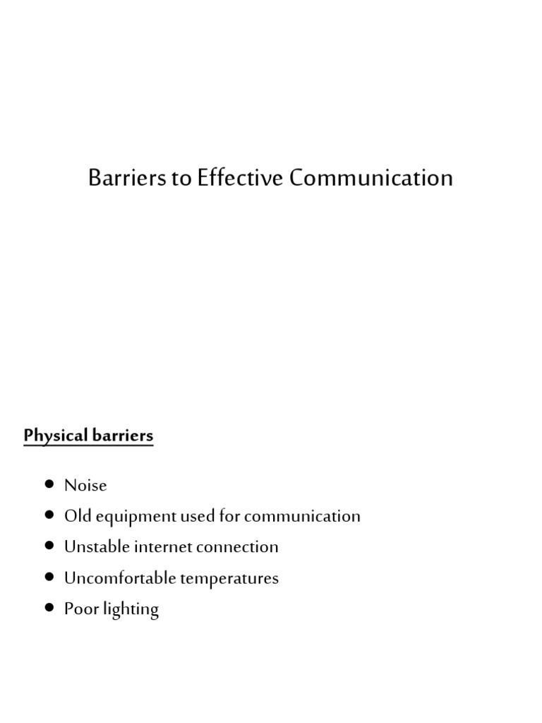 Barriers To Effective Communication | PDF | Communication | Emotions