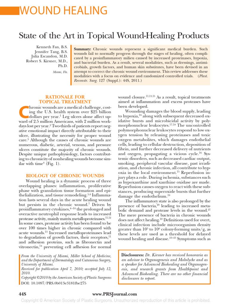 State of The Art in Topical Wound-Healing Products | PDF | Wound ...