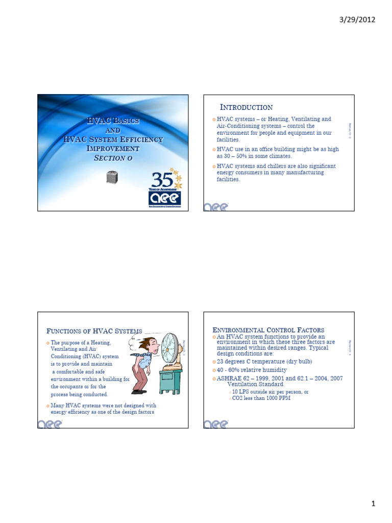 HVAC Systems Efficiency Improvement Section and HVAC Basics | PDF | Air ...