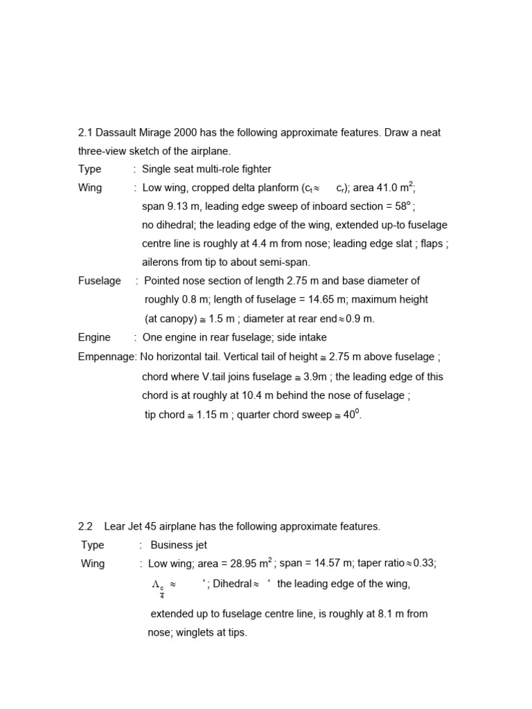 008 - Chapter 2 - Exercises - (01-10-2013) | PDF | Empennage | Airplane