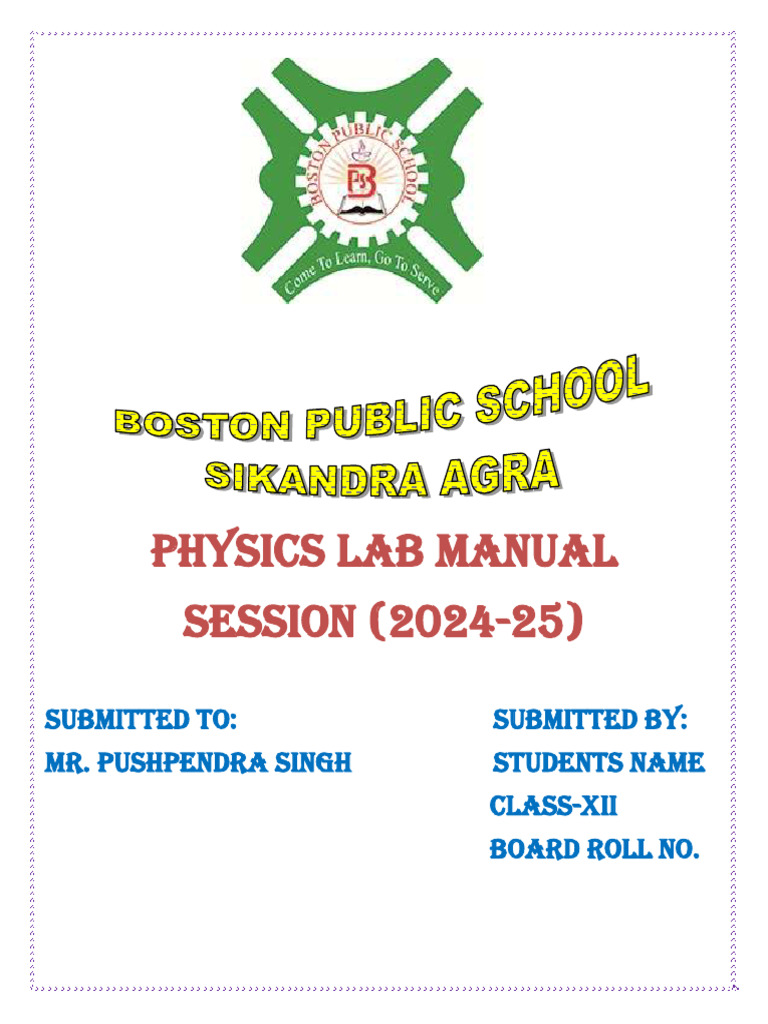 Physics Lab Manual | PDF