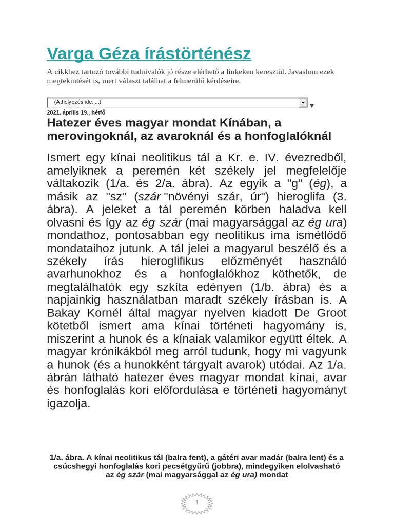 Varga Géza Írástörténész | PDF