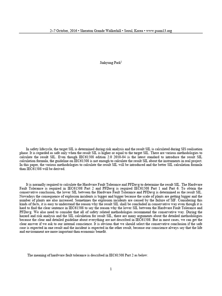 The Improvement of Sil Calculation Methodology | PDF | Reliability ...