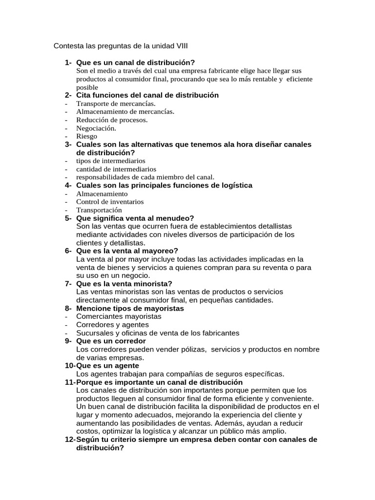 Tarea Unidad VIII | PDF