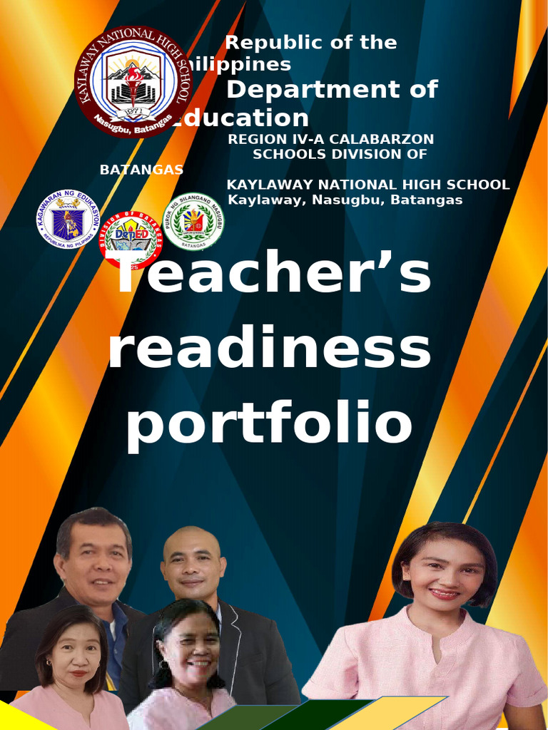 Cover Page for Teachers Readiness Portfolio | PDF