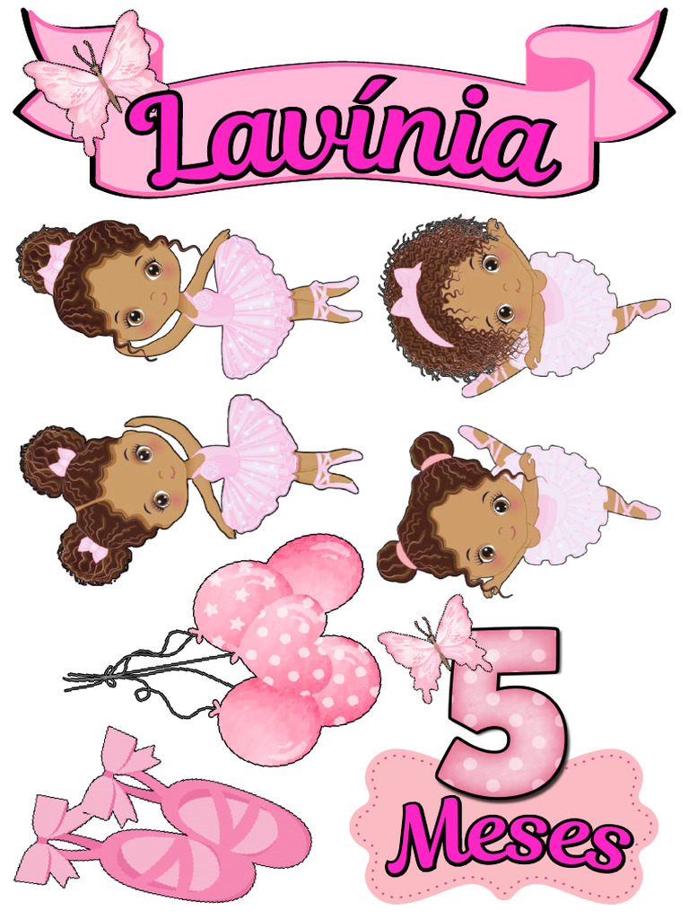 Topo de Bolo Bailarina Lavínia 5 Meses | PDF