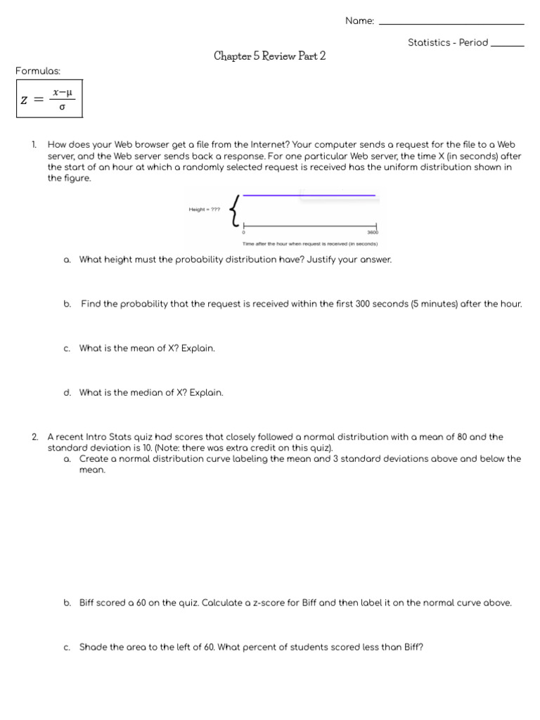 Normal Distribution Review (Second Half of Chapter 5) | PDF | Normal ...
