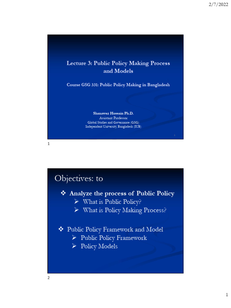 Public Policy Making Process Overview | PDF | Policy | Policy Analysis