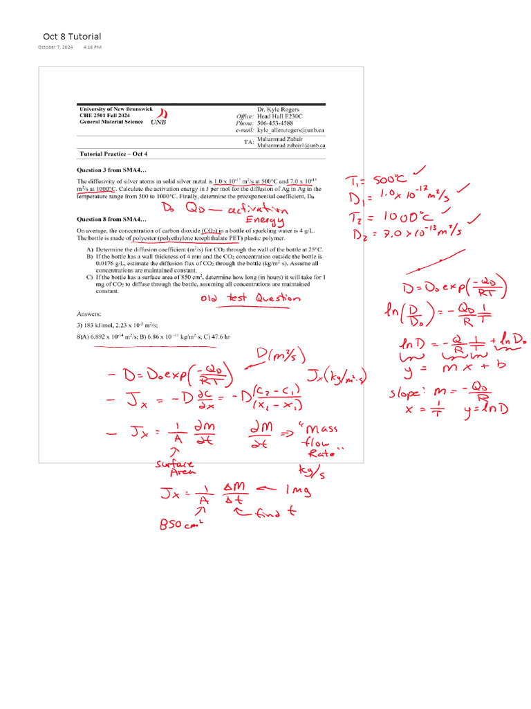 10-CHE2501 Tutorial - Oct 8 Notes | PDF | Home & Garden