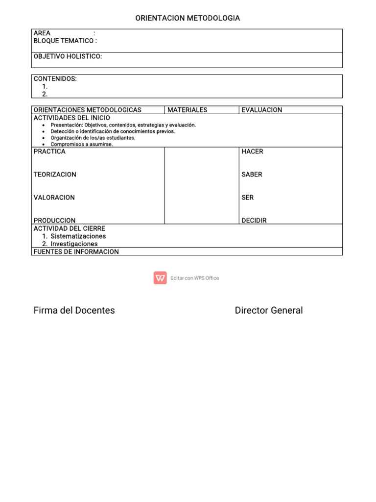 Orientaciones Metodologicas | PDF