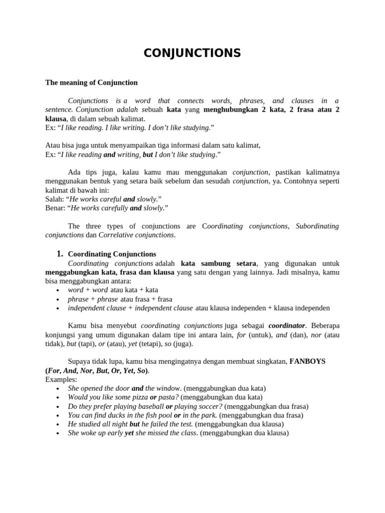 Paired Conjunctions | PDF