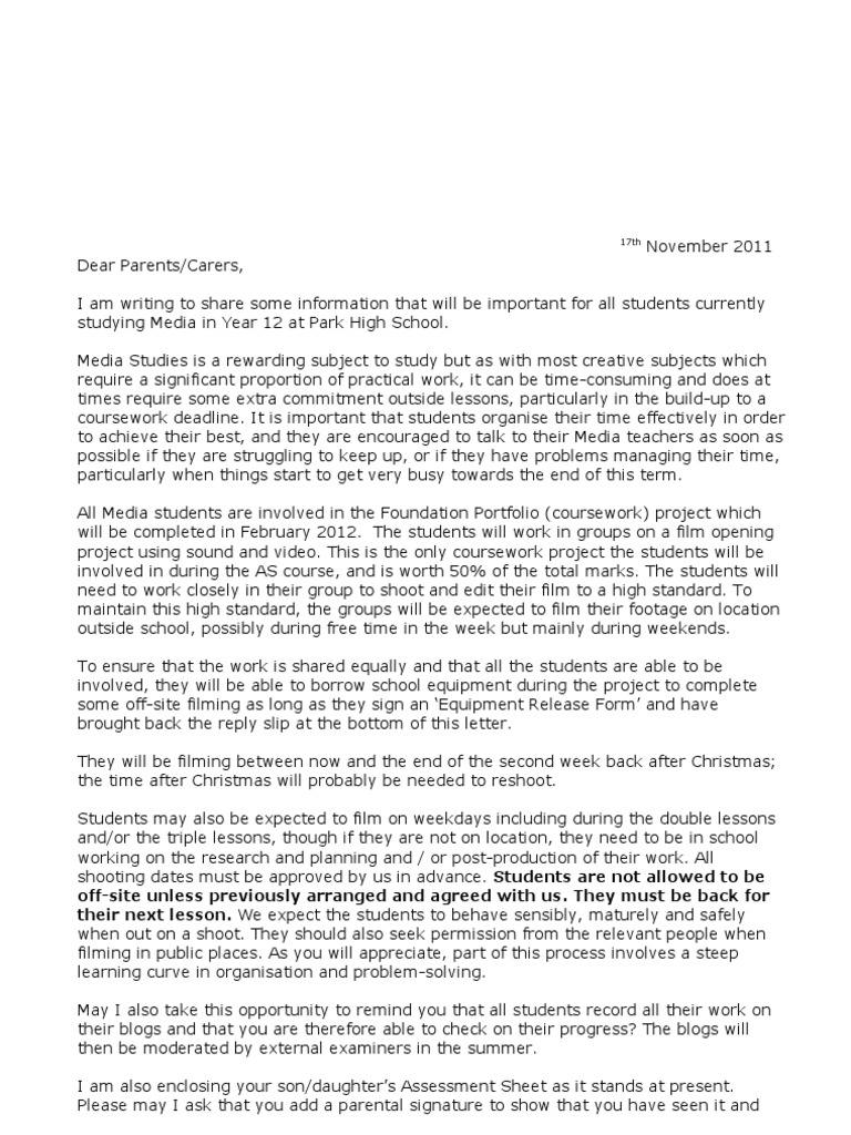 Year 12 Media Studies Project Update | PDF | Cognition | Teaching And ...