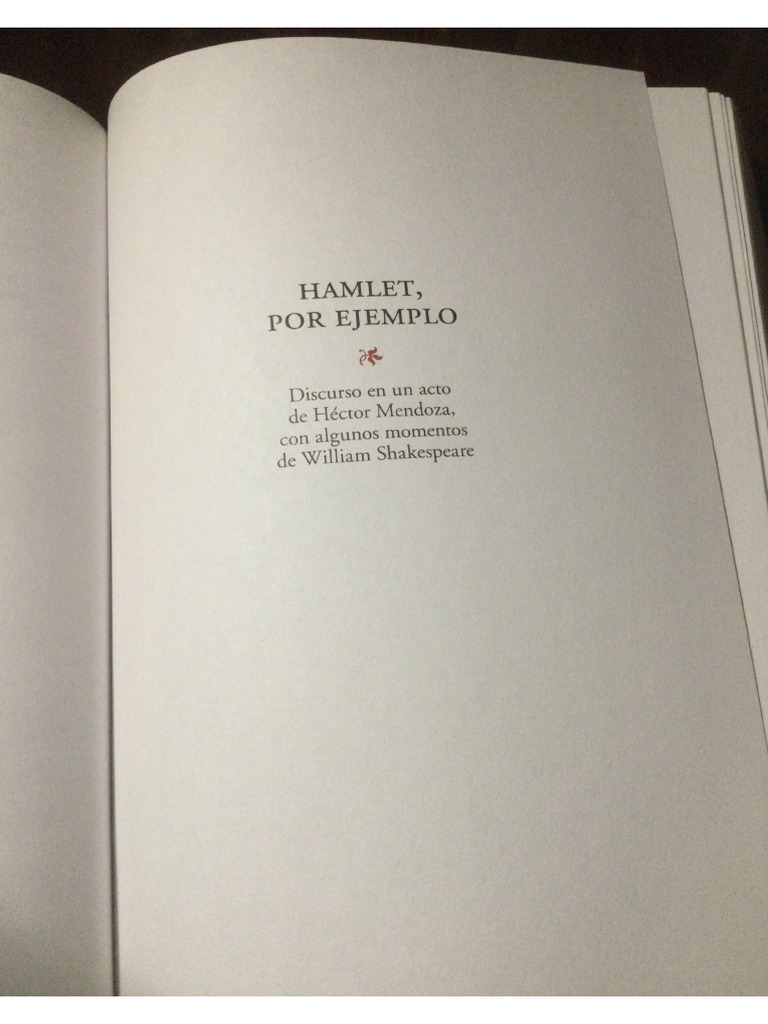 Hamlet, Por Ejemplo. Hector Mendoza | PDF