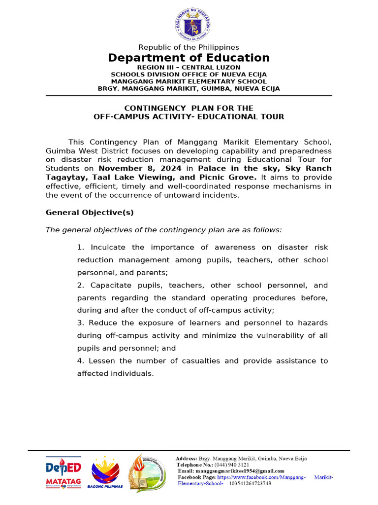 12_CONTINGENCY PLAN | PDF | Emergency Management