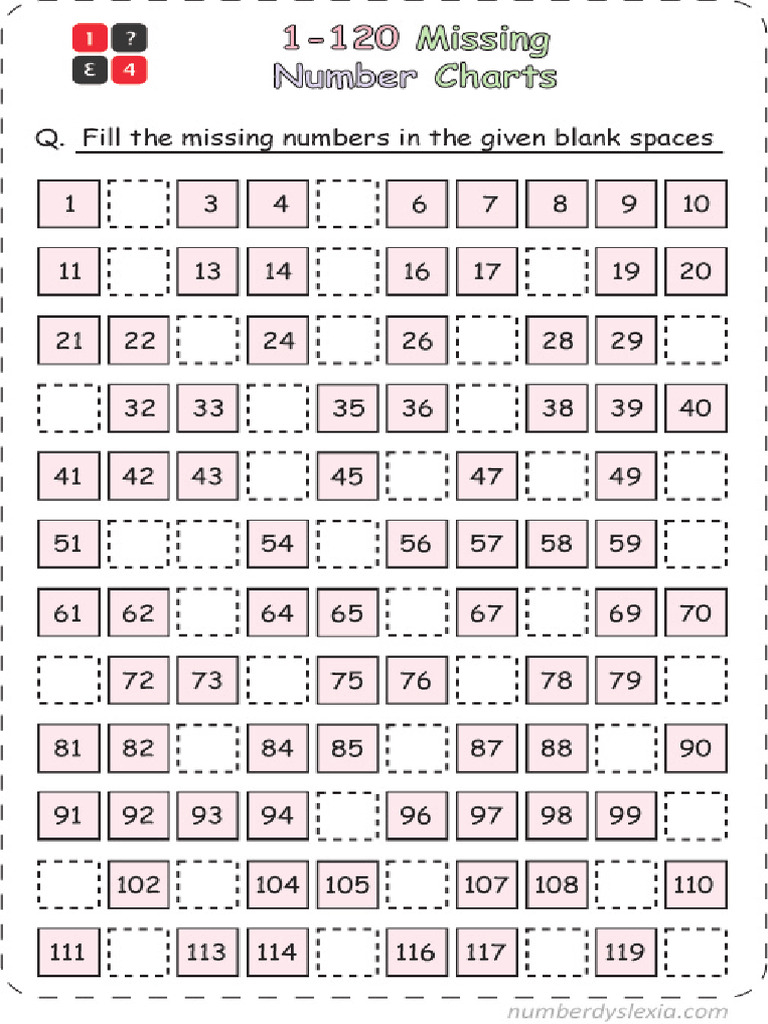1 120 Numbers Chart Missing | PDF