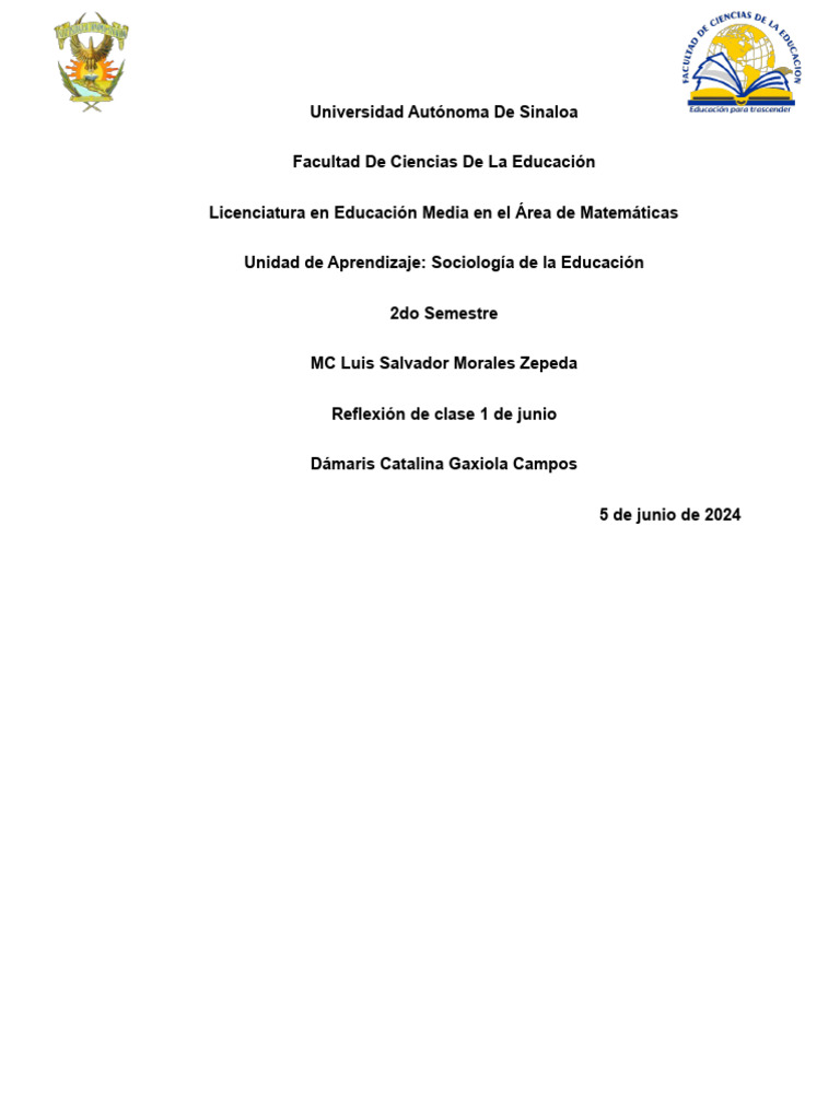 Reflexión de La Clase | PDF | Sociología | Sociedad