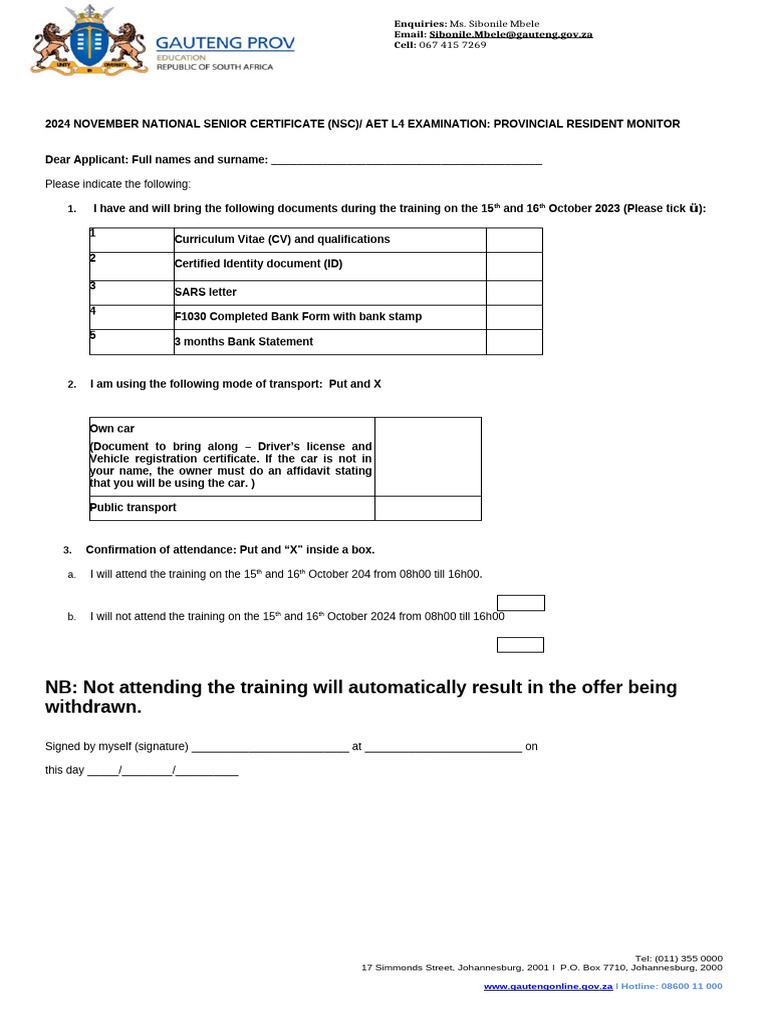 Check List - Resident Monitor | PDF | Social Science