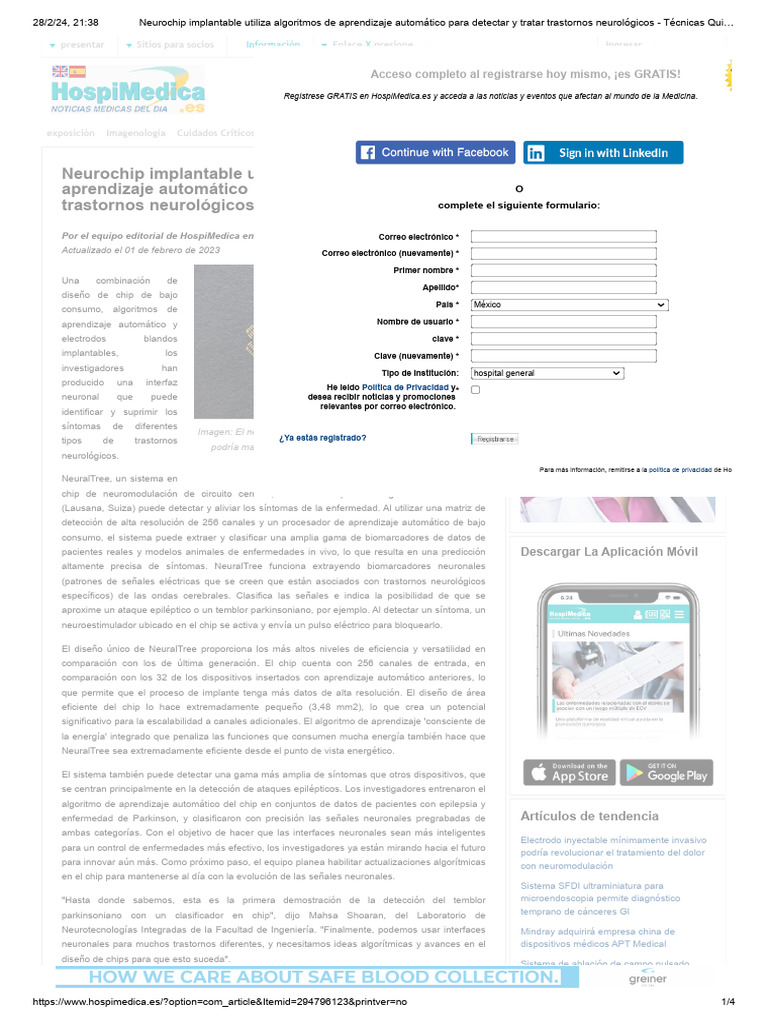 Neurochip Implantable Utiliza Algoritmos de Aprendizaje Automático para ...