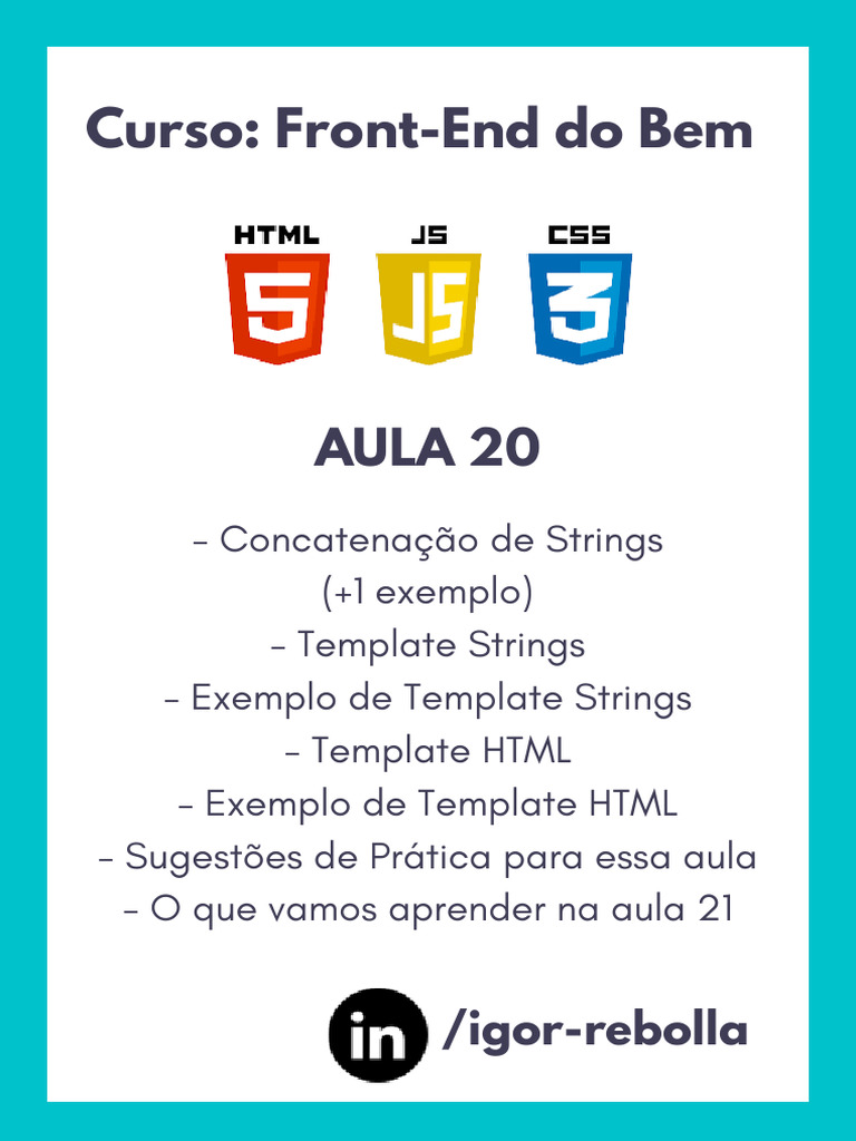 Aula 20 | PDF | Html | Script Java