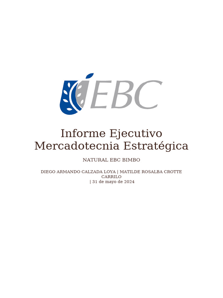 Informe Ejecutivo Natura EBC | PDF | Marketing | Producto (Negocio)