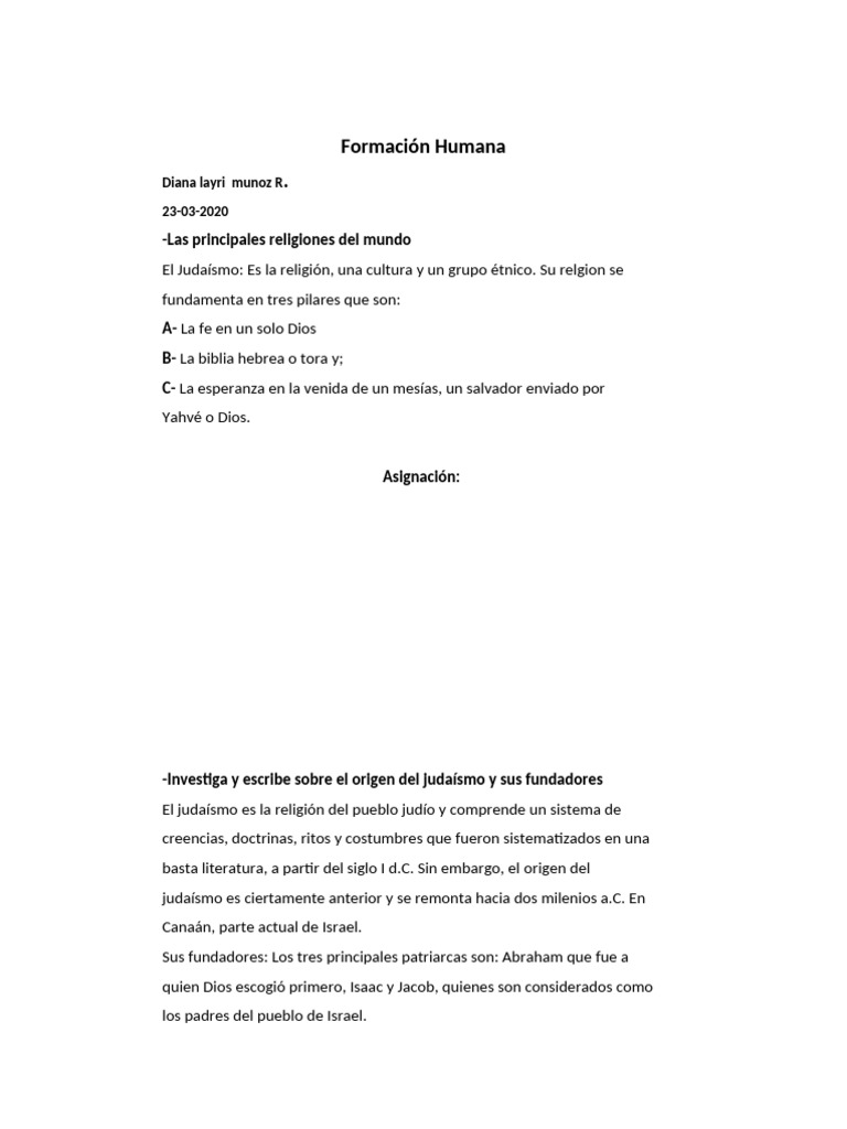 Formación Humana | PDF | Tora | Biblia