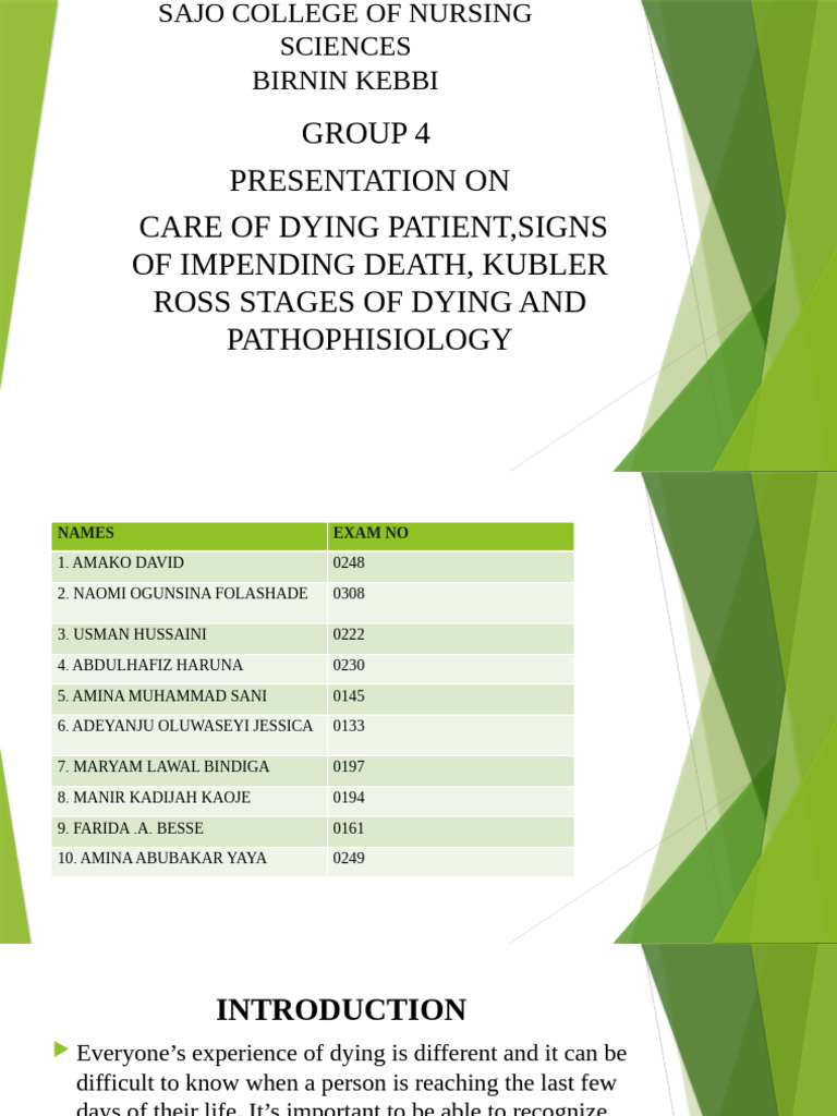 Care for Dying Patients: Signs & Stages | PDF