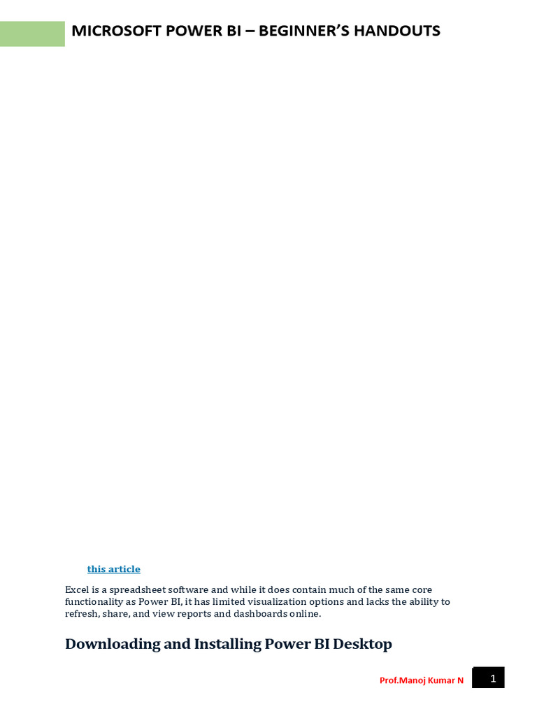 Intro_2_Power_BI | PDF | Microsoft Excel | Computing