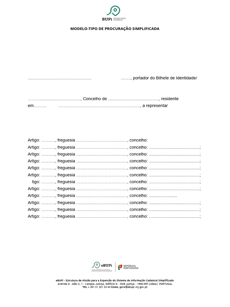Procuraçao BUPI | PDF | Portugal | Governo e personalidade