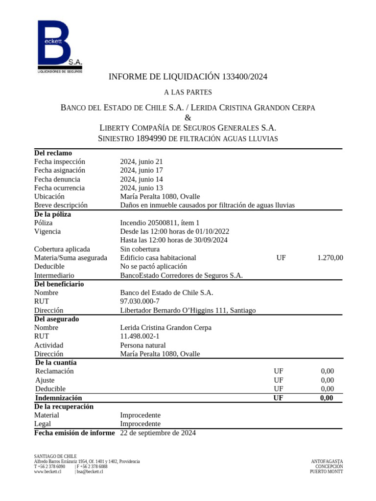 Informe - Borrador V1 | PDF | Póliza de seguros | Seguro