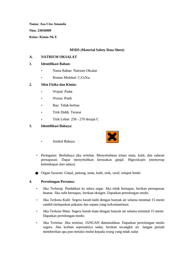 MSDS Ssa Milda | PDF | Sains & Matematika