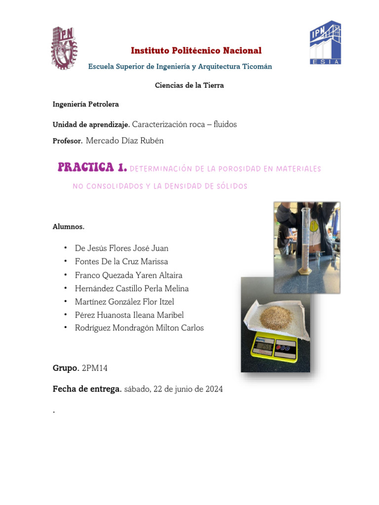 Pract.1 Caracter Roca-Fluidos 2PM14 Equipo Dos | PDF | Geología | Naturaleza