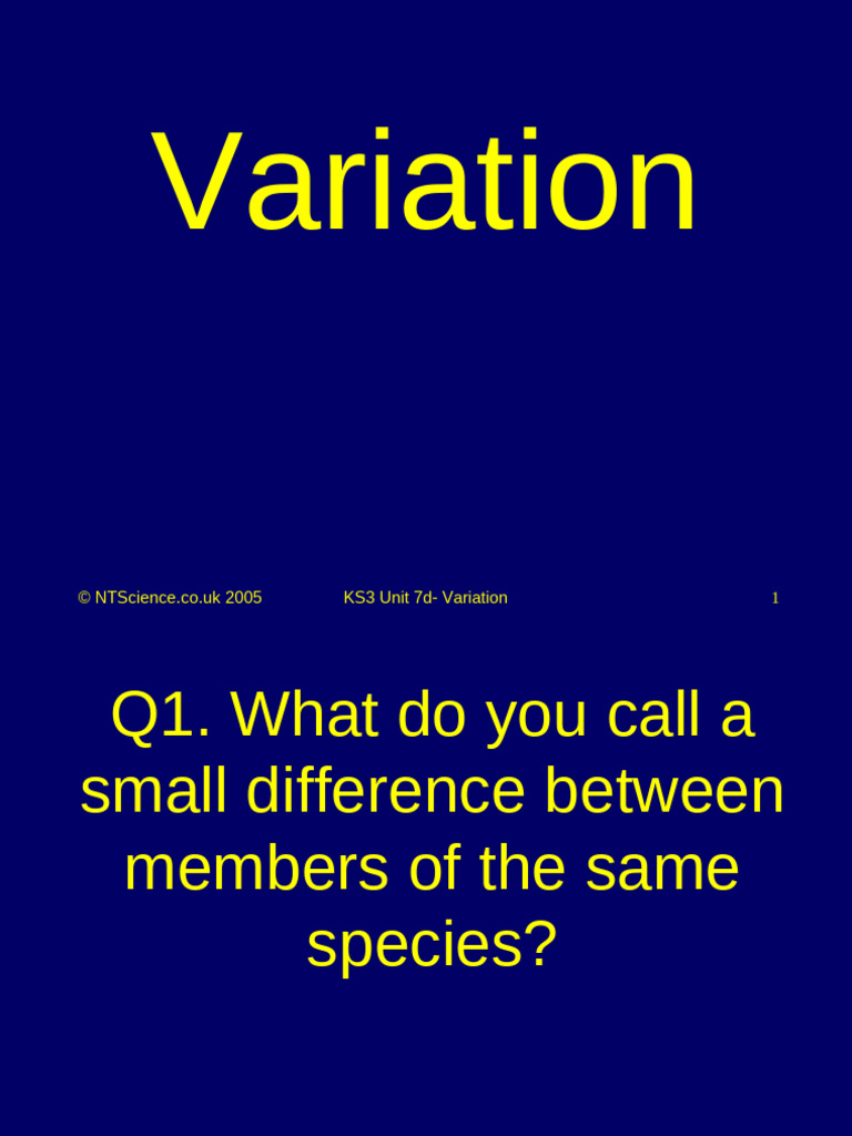 7d Variation Science Quiz | PDF
