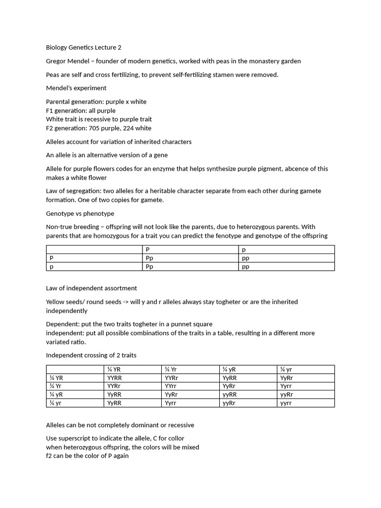 Genetics 2 Bioyr1 Pdf Dominance Genetics Genotype