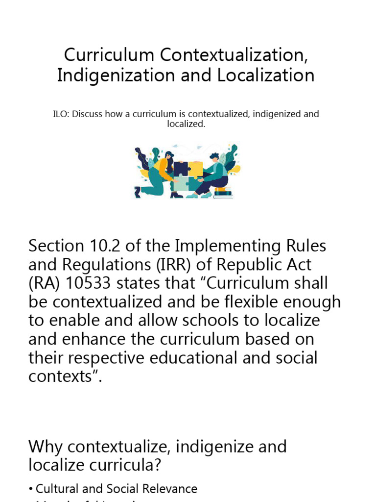 Curriculum Contextualization Guide | PDF | Curriculum | Learning