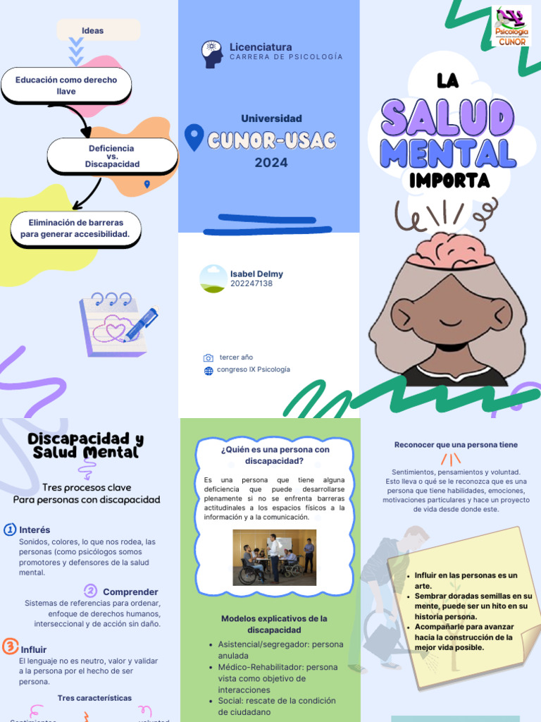 Triptico Salud Mental Creativo Ilustrado Colorido | PDF | Invalidez ...